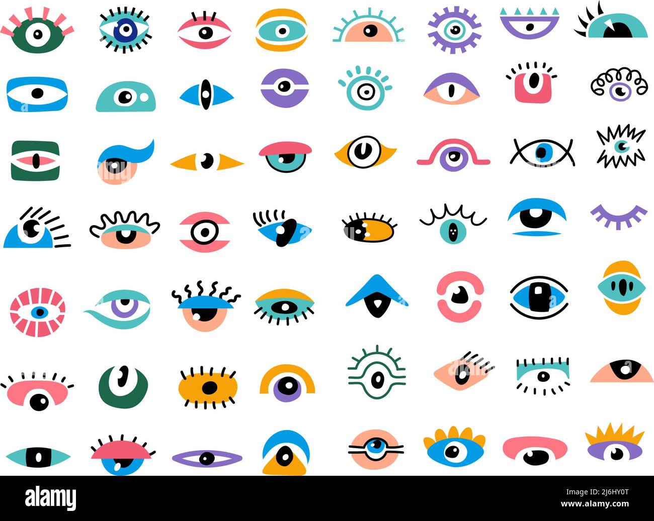 Eyes collection. Abstract colorful focused eyes lens recent vector ...