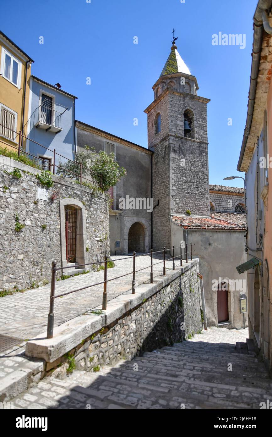 A narrow street in Sepino, a small village in Molise region, Italy ...