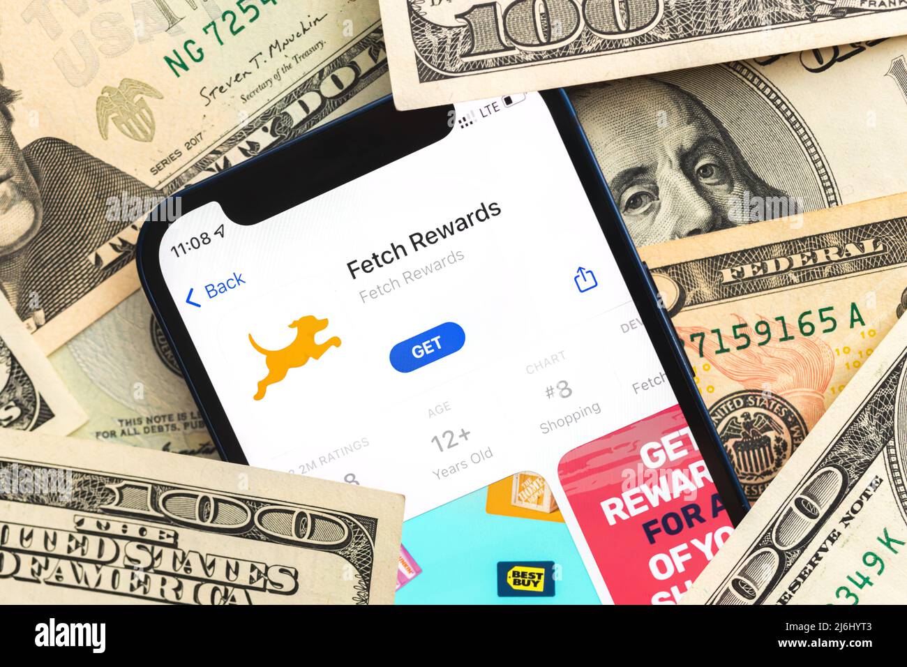 Poltava, Ukraine - April 28, 2022: Fetch Rewards app logo on mobile ...