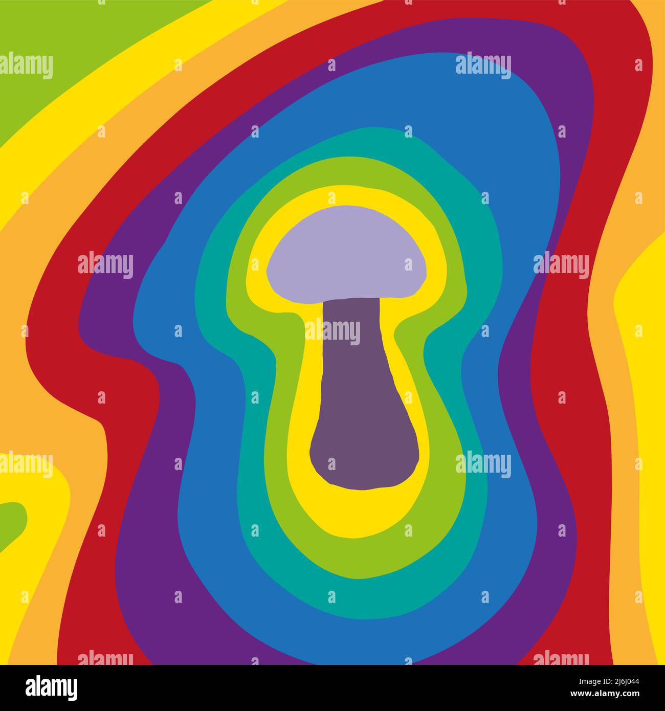Colorful Psychedelic mushrooms. Bright color illustration. Vector Stock ...