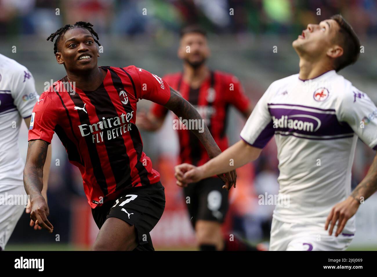 San Siro stadium, Milan, Italy, May 01, 2022, Rafael Leao (AC Milan ...