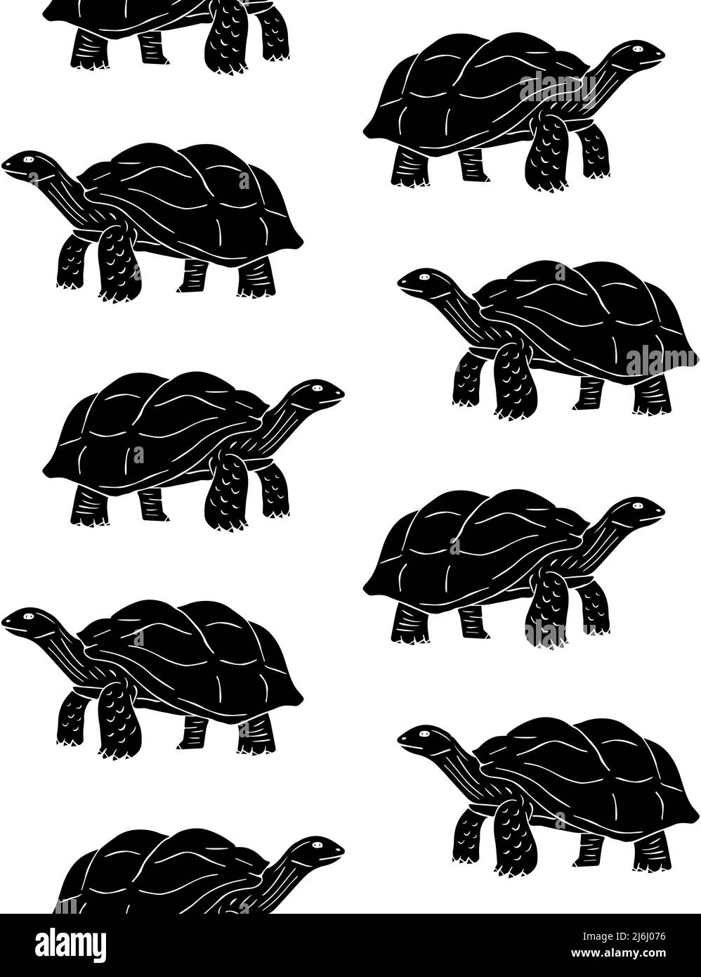 Vector seamless pattern of hand drawn doodle sketch black turtle ...
