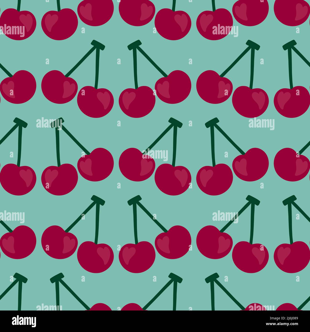 Summer fruit seamless cherry pattern for fabrics and packaging and ...