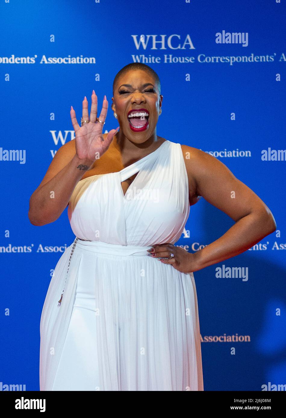 Symone Sanders arrives for the 2022 White House Correspondents ...