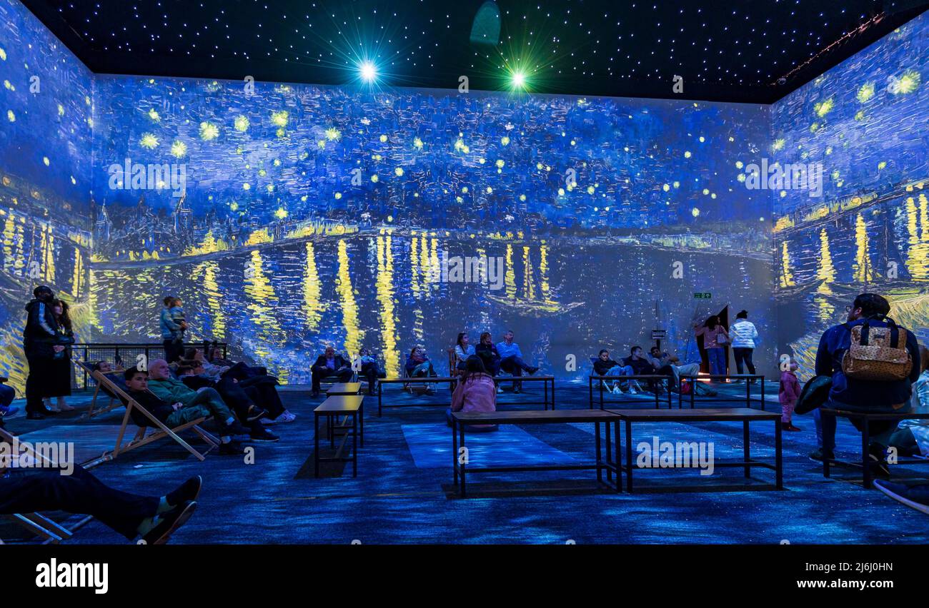 London, UK. 30 April 2022. Audience watching The Starry Night at Van ...