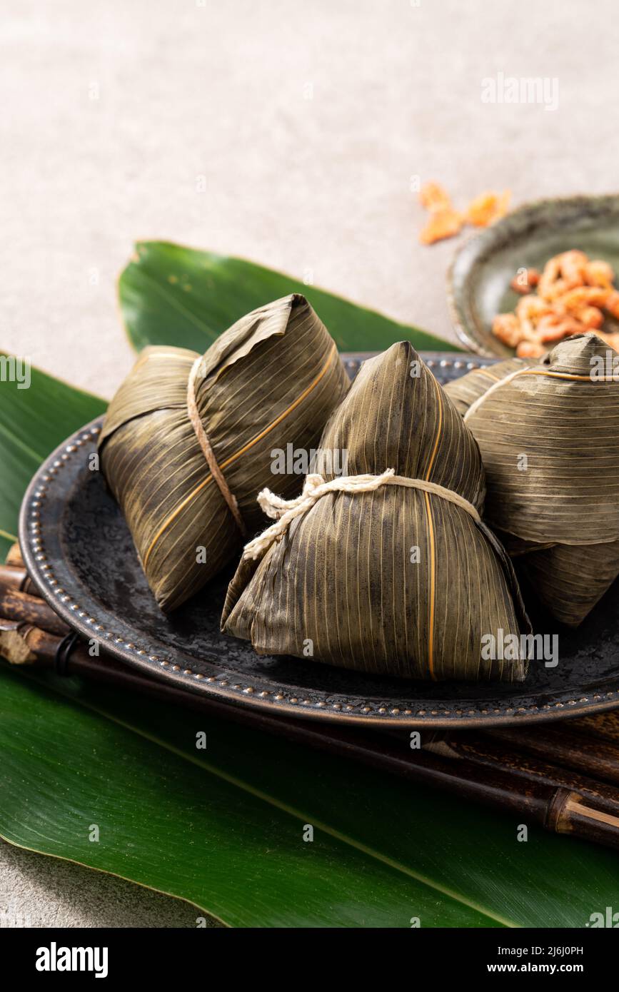 Zongzi. Close up design concept of rice dumpling for traditional ...