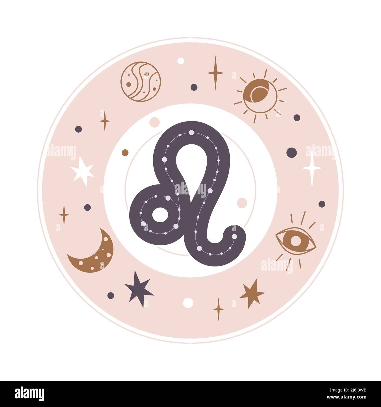Leo Horoscope sign vector - Zodiac astrology element. Esoteric symbol ...