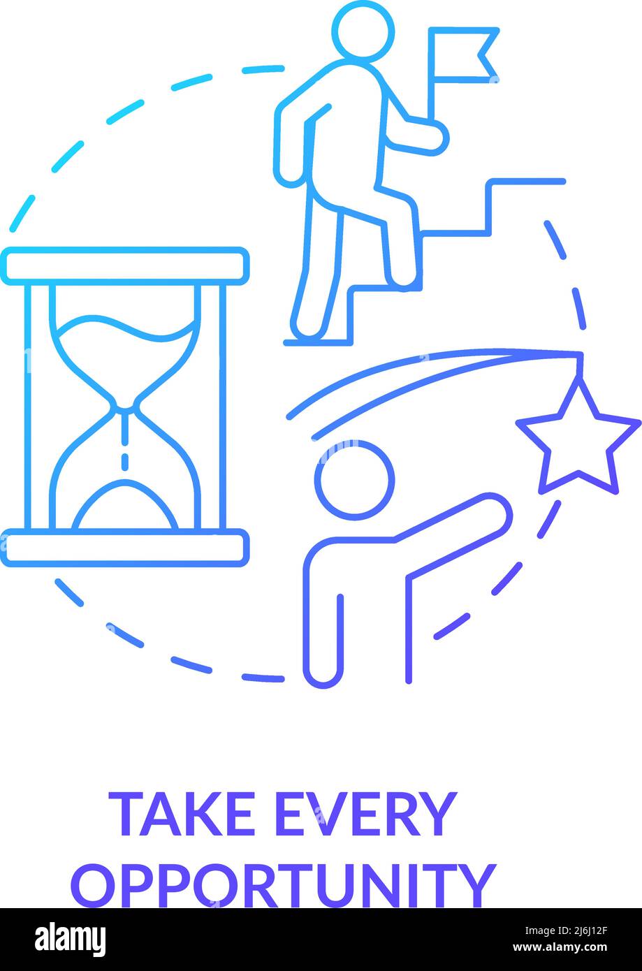 Take every opportunities blue gradient concept icon Stock Vector Image & Art - Alamy