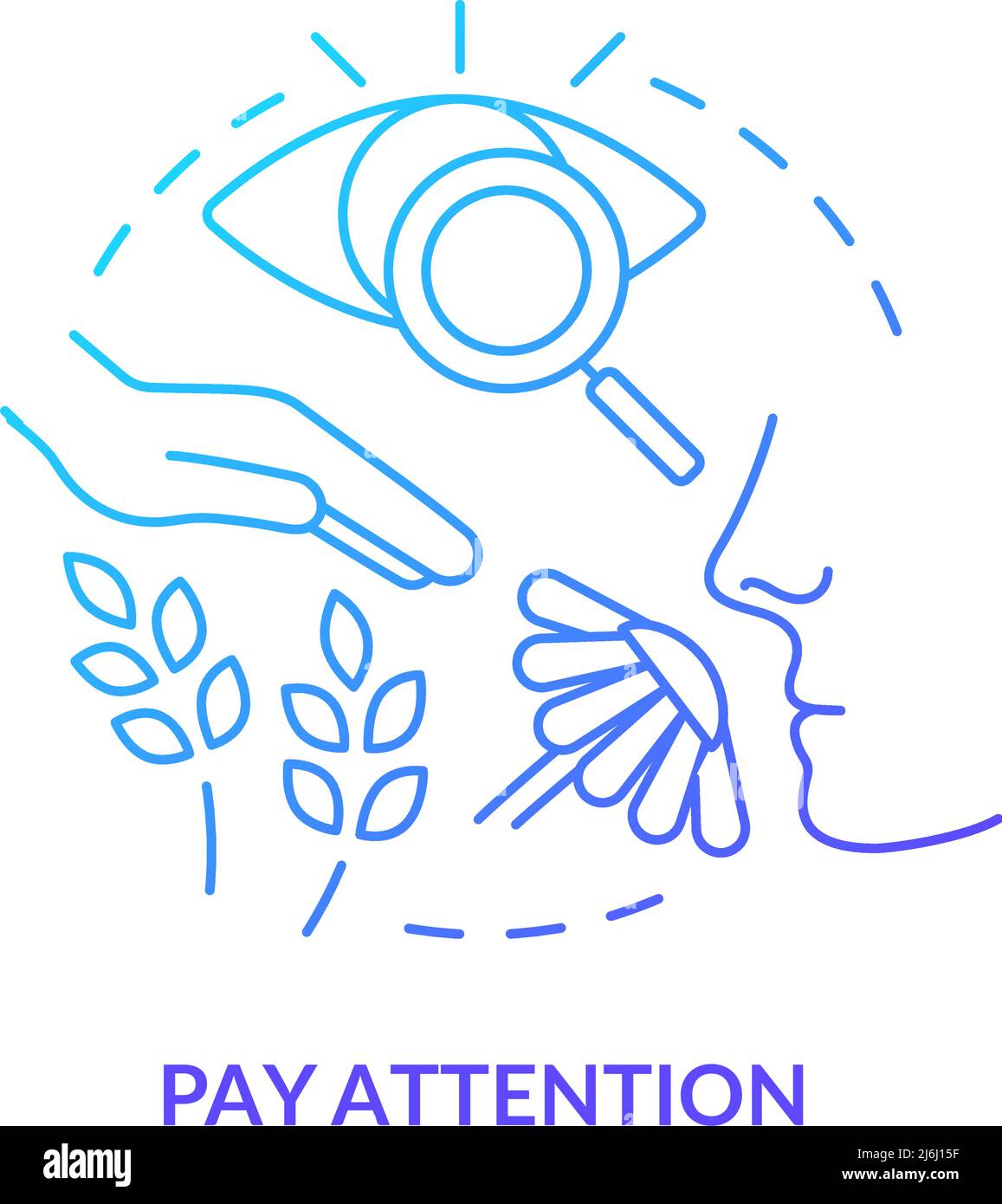 Pay attention blue gradient concept icon Stock Vector Image & Art - Alamy