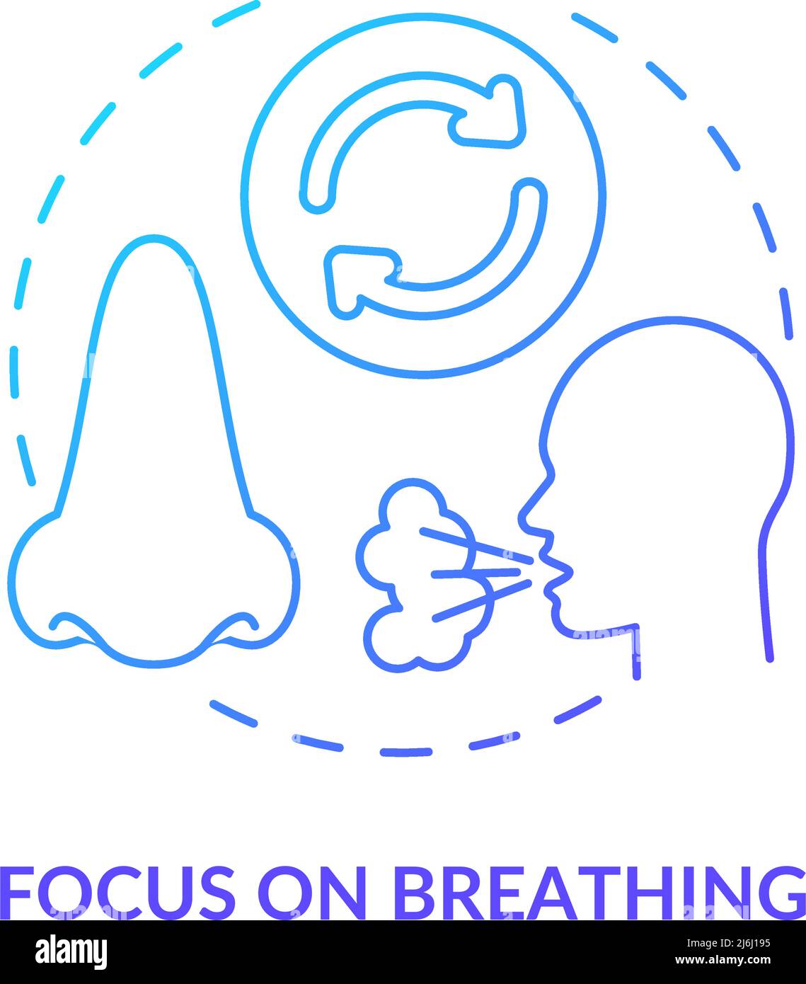 Focus on breathing blue gradient concept icon Stock Vector Image & Art ...
