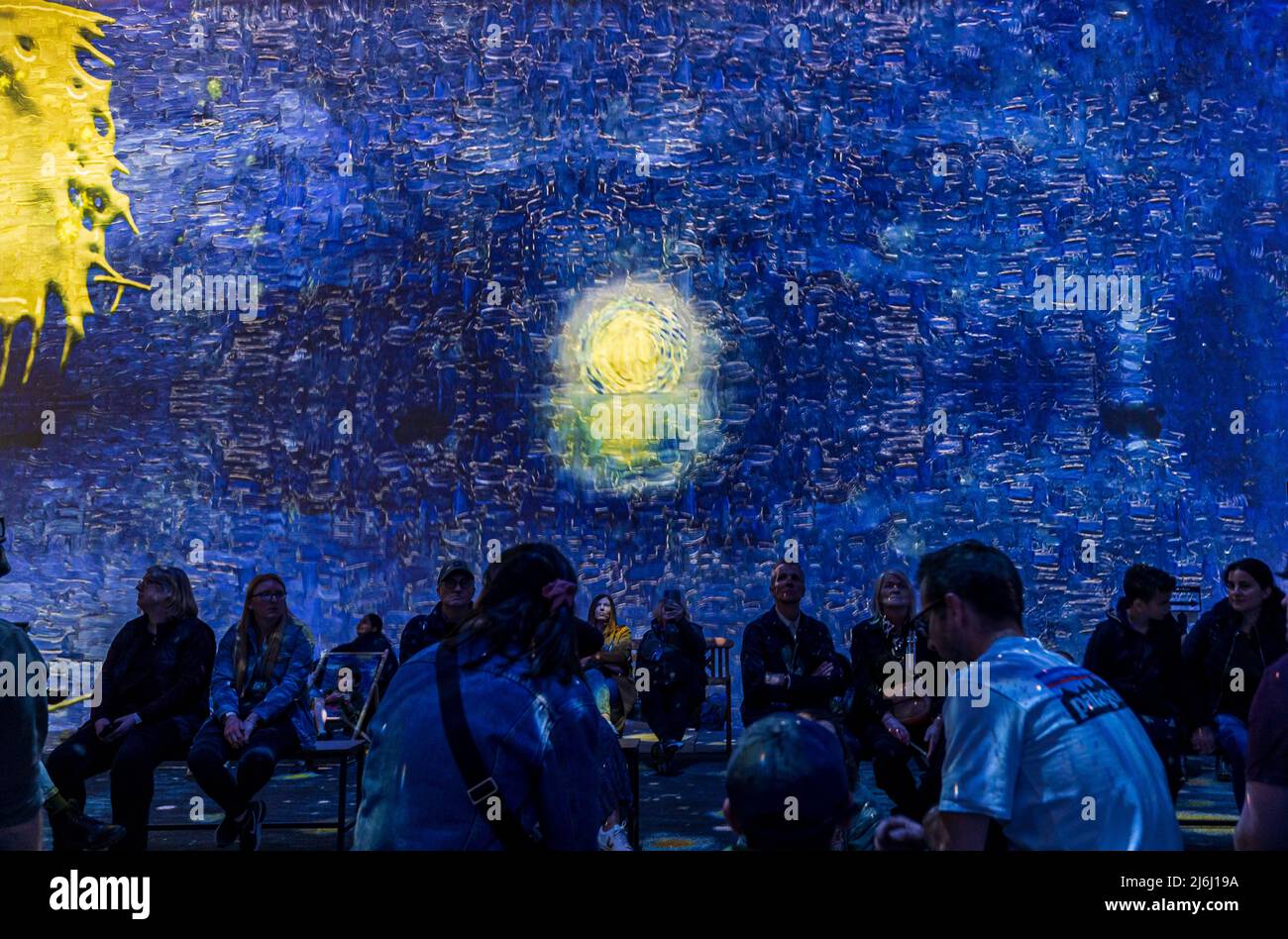London, UK. 30 April 2022. Audience watching The Starry Night at Van ...