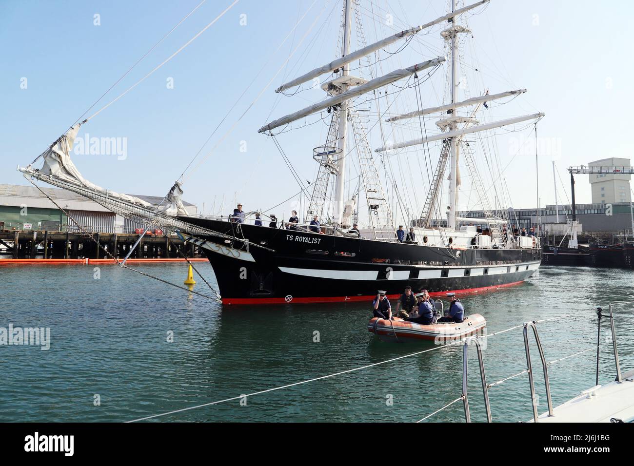 TS Royalist a training brig and the Sea Cadets Flagship leaving Haslar ...