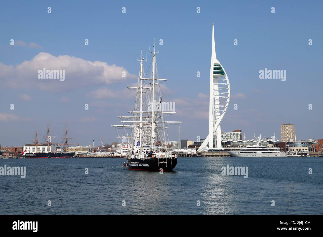 TS Royalist a training brig and the Sea Cadets Flagship leaving Haslar ...