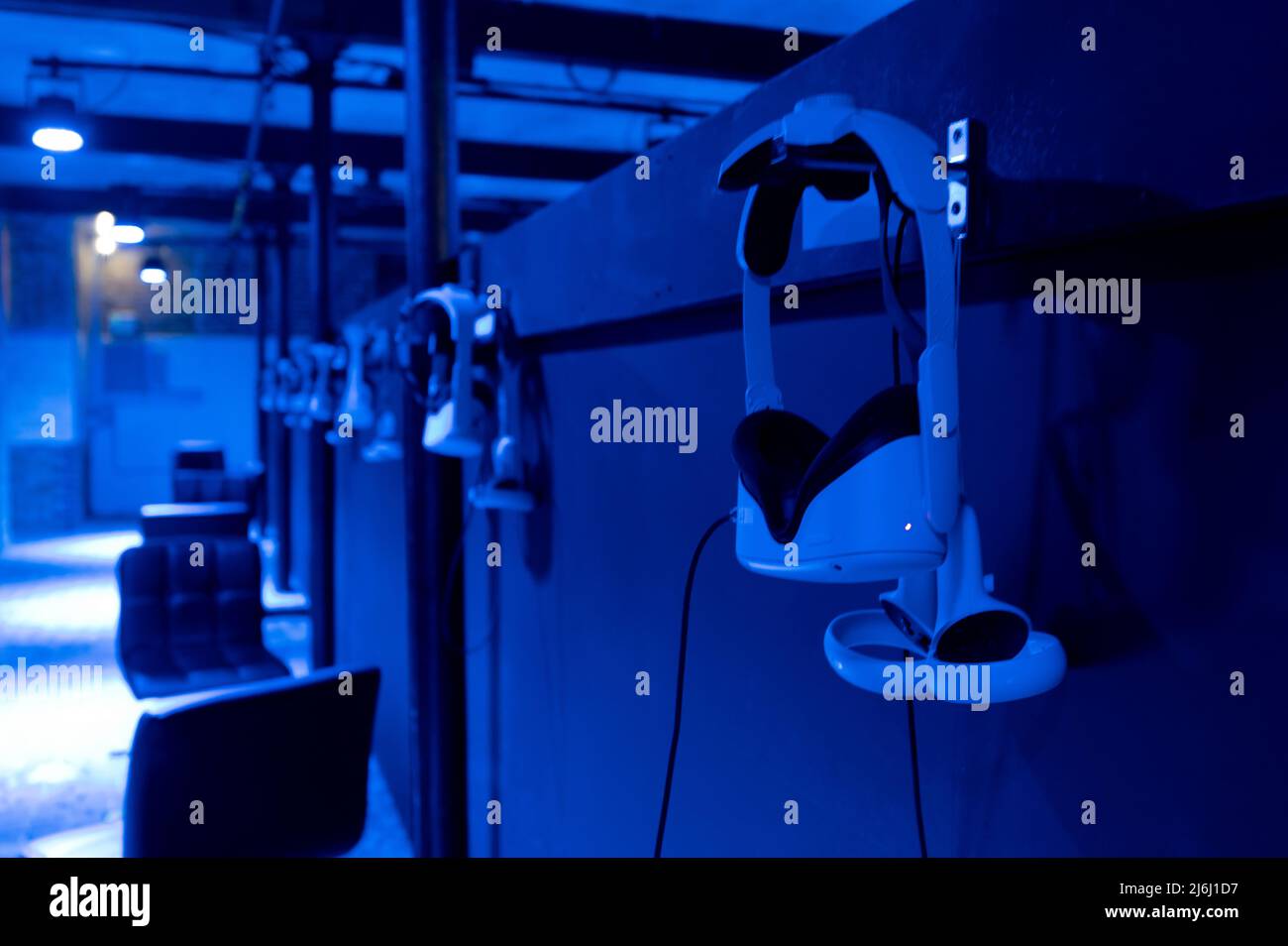 London, UK. 30 Apr 2022. Virtual Reality tour. Visitors wearing VR ...