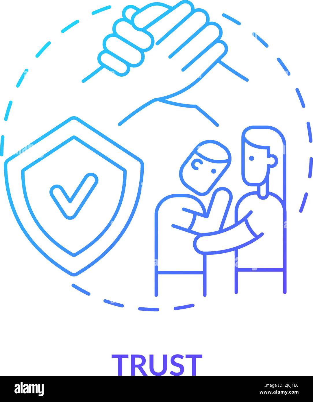 Trust blue gradient concept icon Stock Vector Image & Art - Alamy
