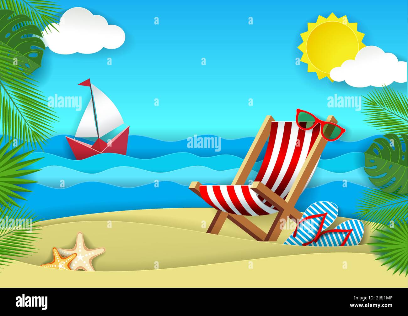 Paper boat cutout Stock Vector Images - Alamy