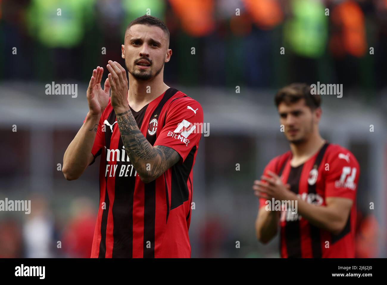 San Siro stadium, Milan, Italy, May 01, 2022, Rade Krunic (AC Milan ...