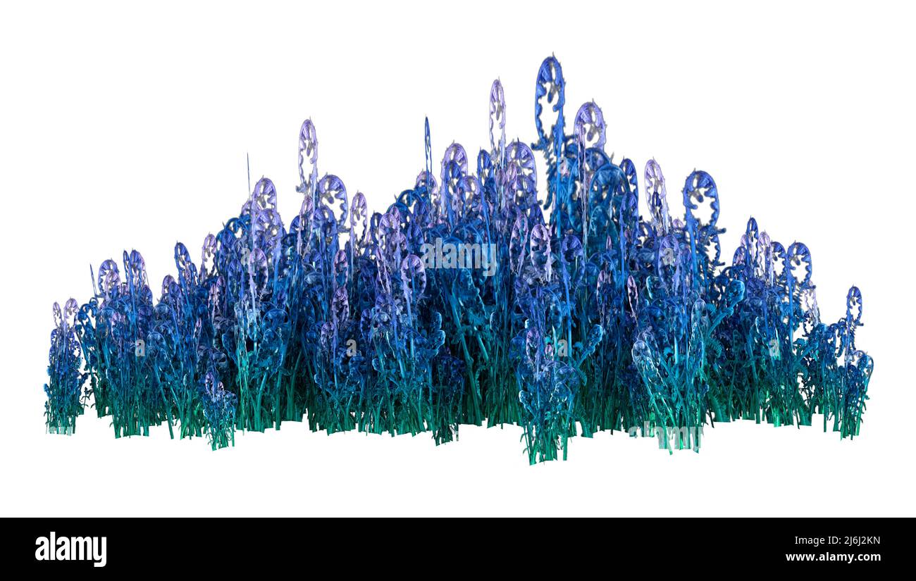 3D rendering of a fantasy alien grass isolated on white background ...
