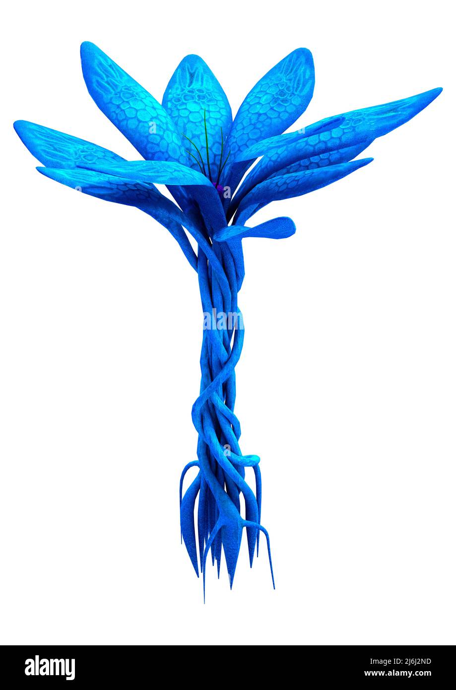 3D rendering of a fantasy alien plant isolated on white background ...