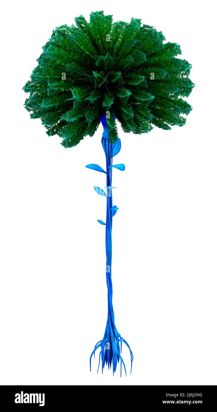 3D rendering of a fantasy alien plant isolated on white background ...