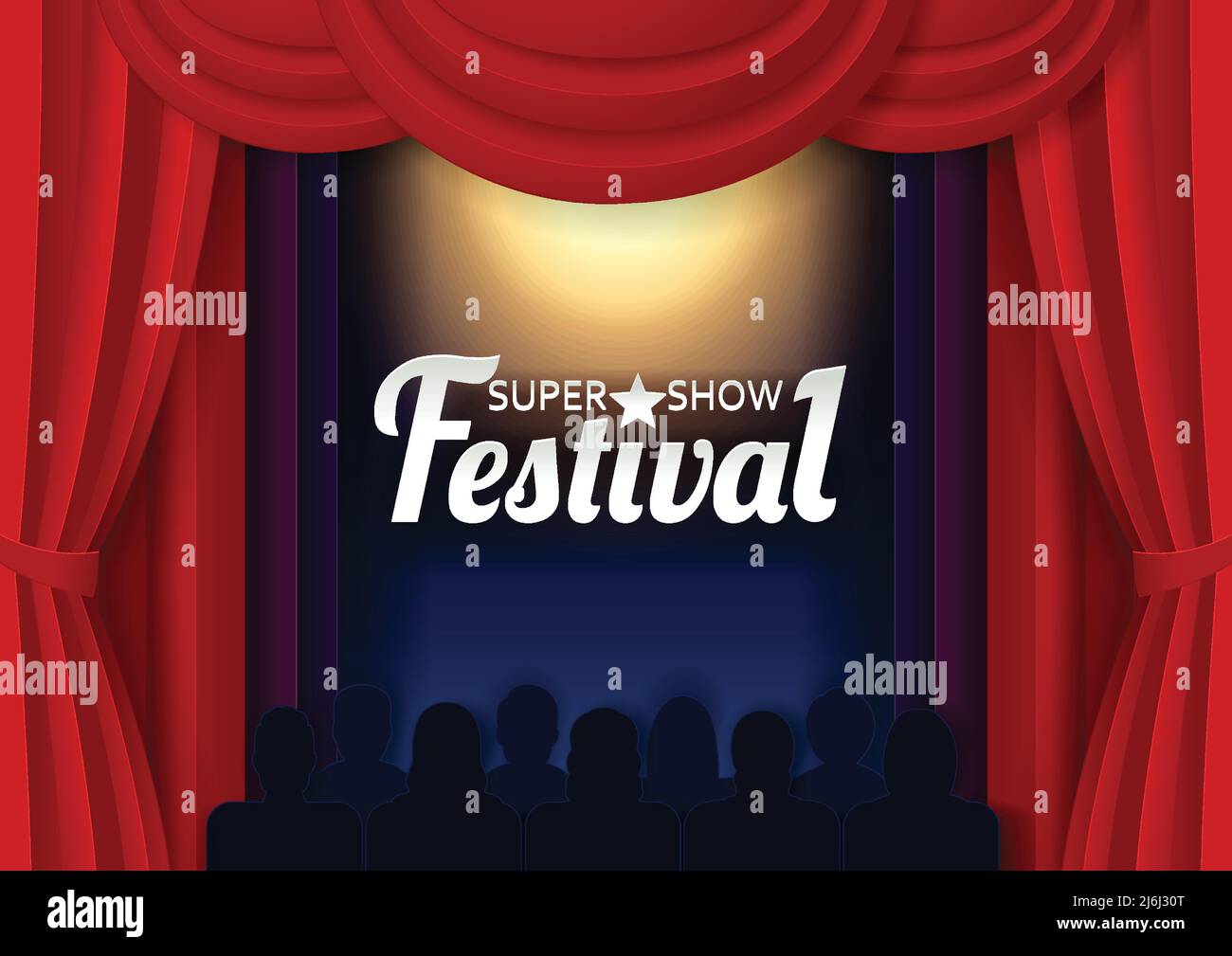 Vector paper cut festival show poster template Stock Vector Image & Art ...