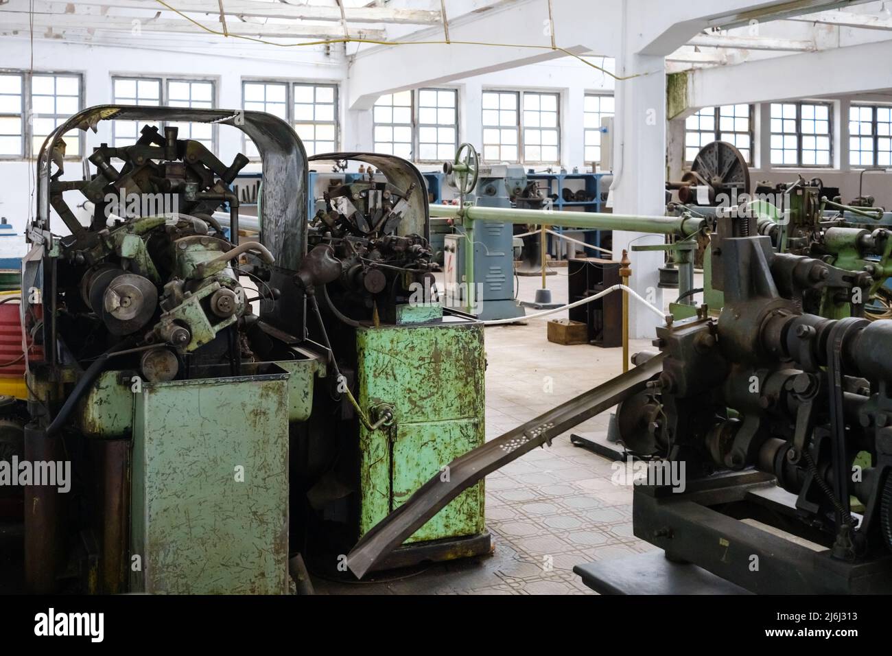 Old tools and manual presses to work the metallic material Stock Photo ...