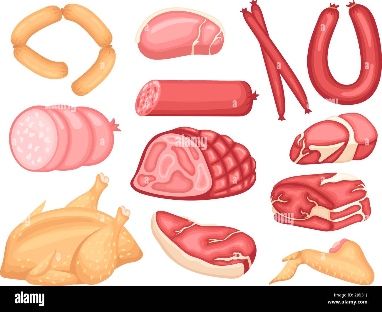 Cooked pork meats Stock Vector Images - Alamy