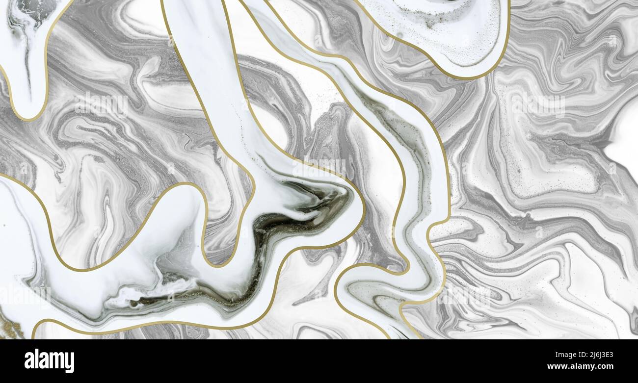 Abstract marble light grey background with golden wave Stock Photo - Alamy