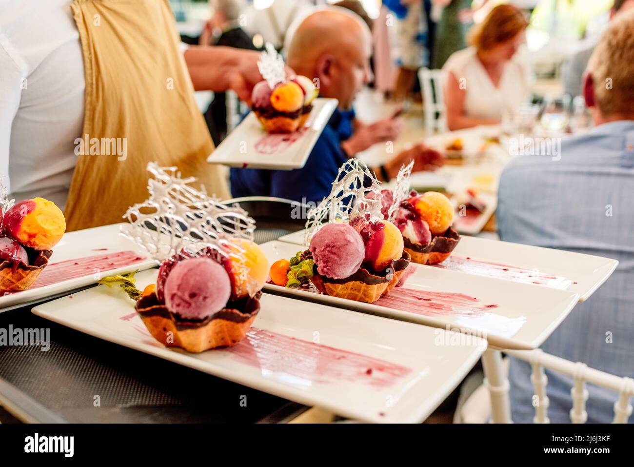 Waiter tray desserts hi-res stock photography and images - Alamy