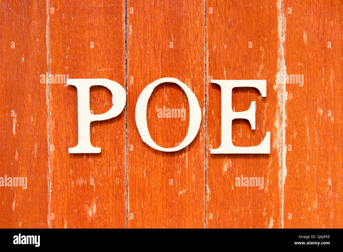 Alphabet letter in word POE (Abbreviation of Proof of employment, Point ...