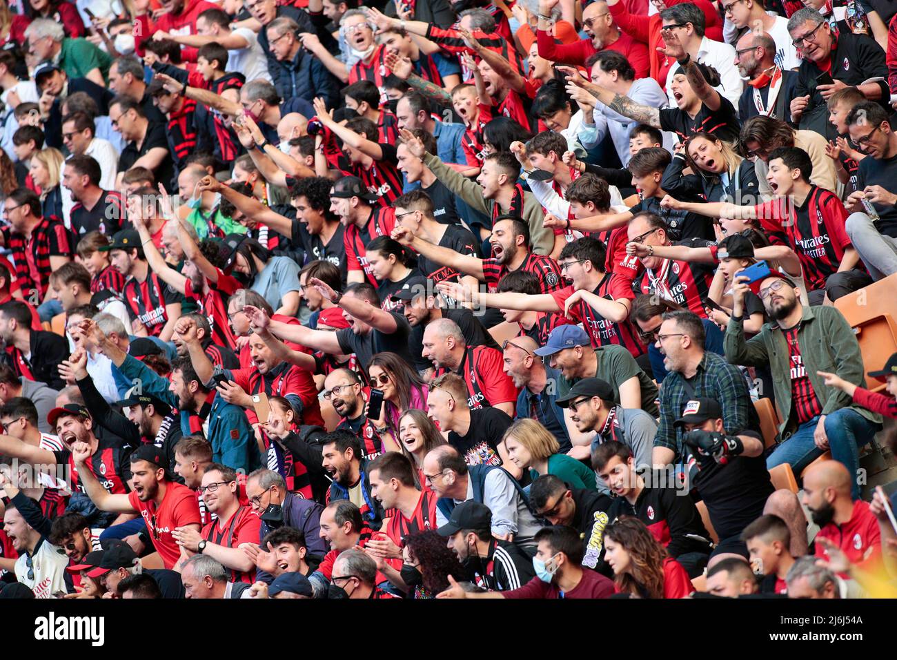 Ac Milan fans during the Italian championship Serie A football match ...
