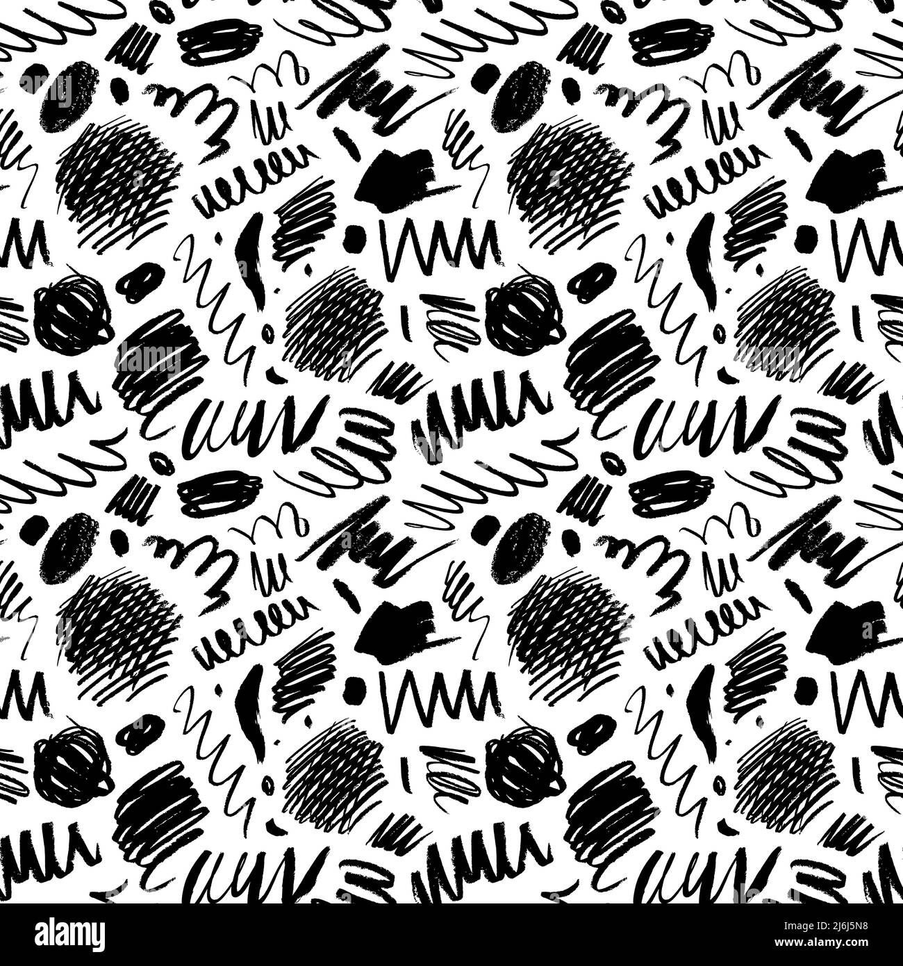 Black paint scribble line vector seamless pattern Stock Vector Image ...