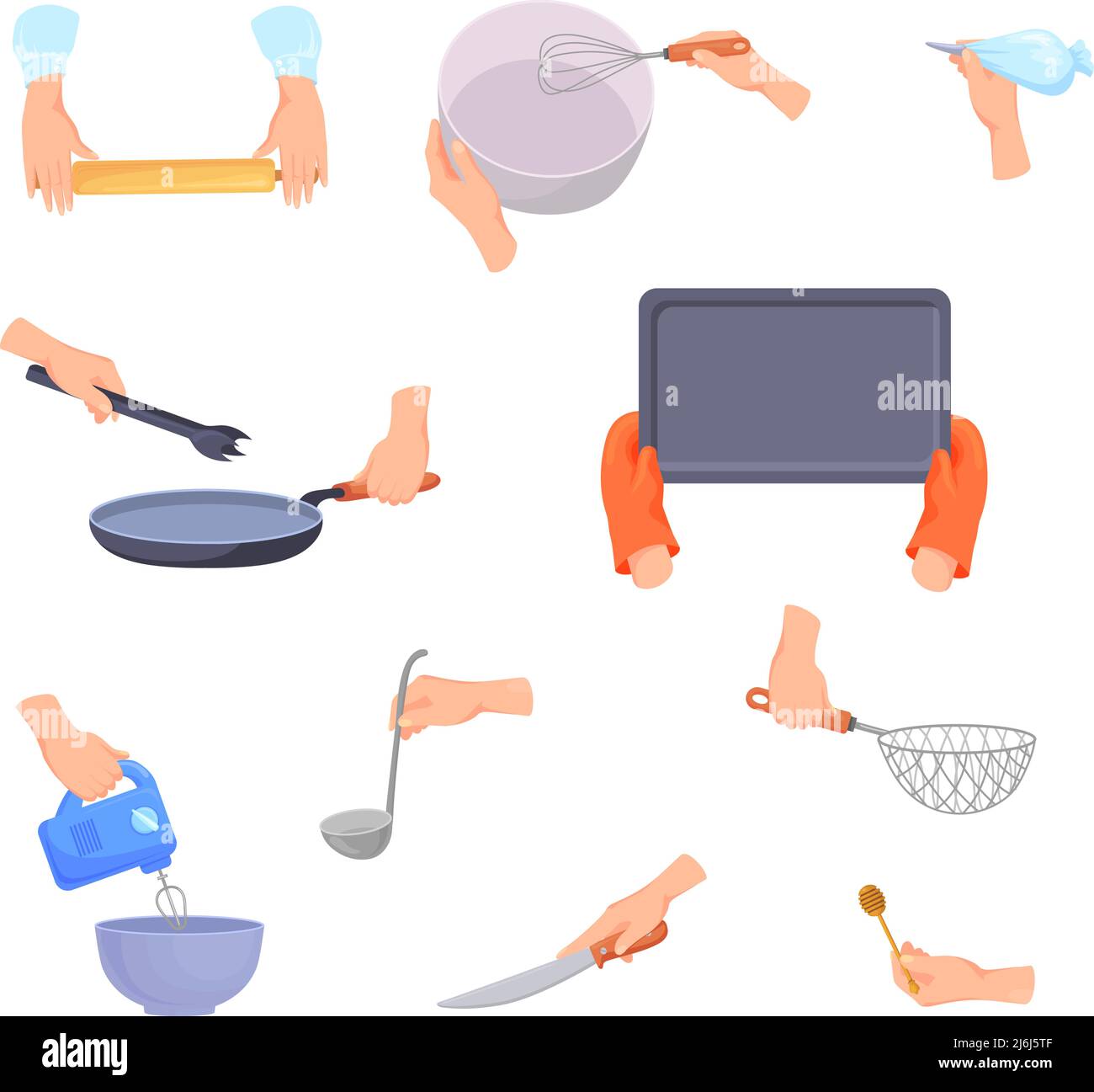 Hands holding spoon Stock Vector Images - Alamy