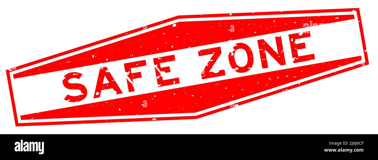 Grunge red safe zone word hexagon rubber seal stamp on white background Stock Vector Image & Art ...