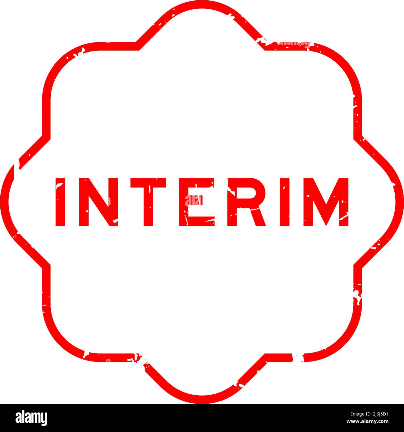 Grunge red interim word rubber seal stamp on white background Stock ...