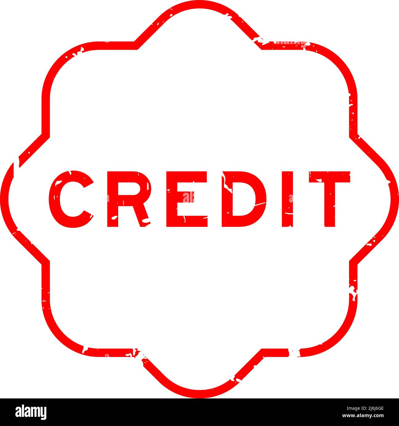 Grunge red credit word rubber seal stamp on white background Stock ...