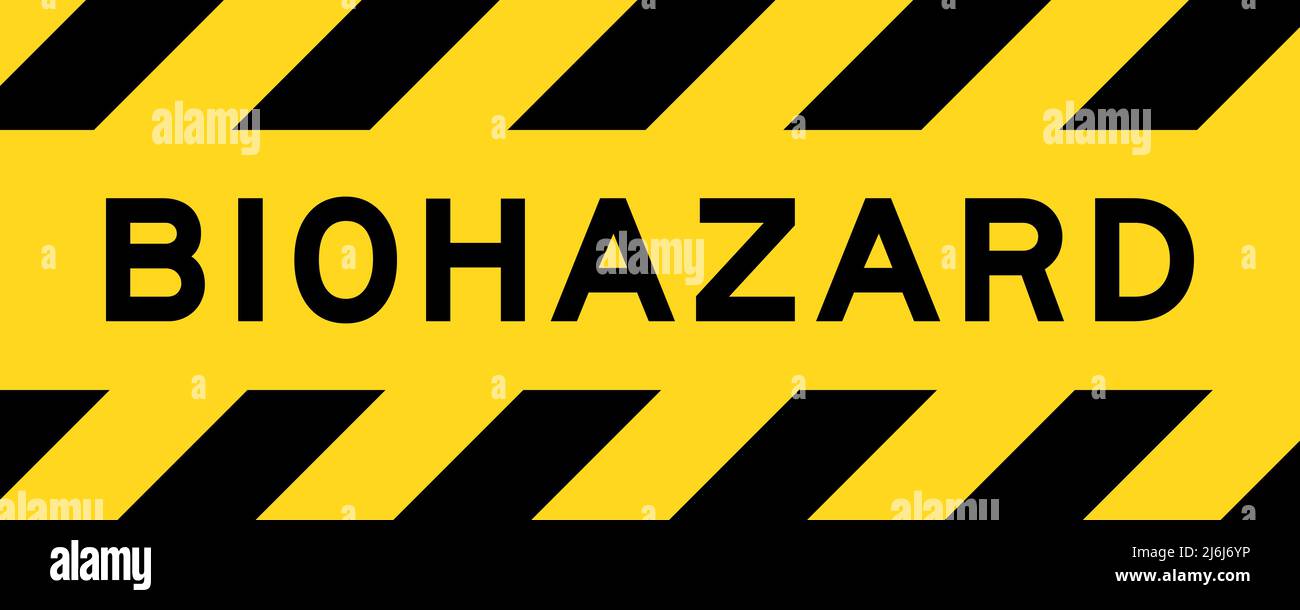 Yellow and black color with line striped label banner with word ...