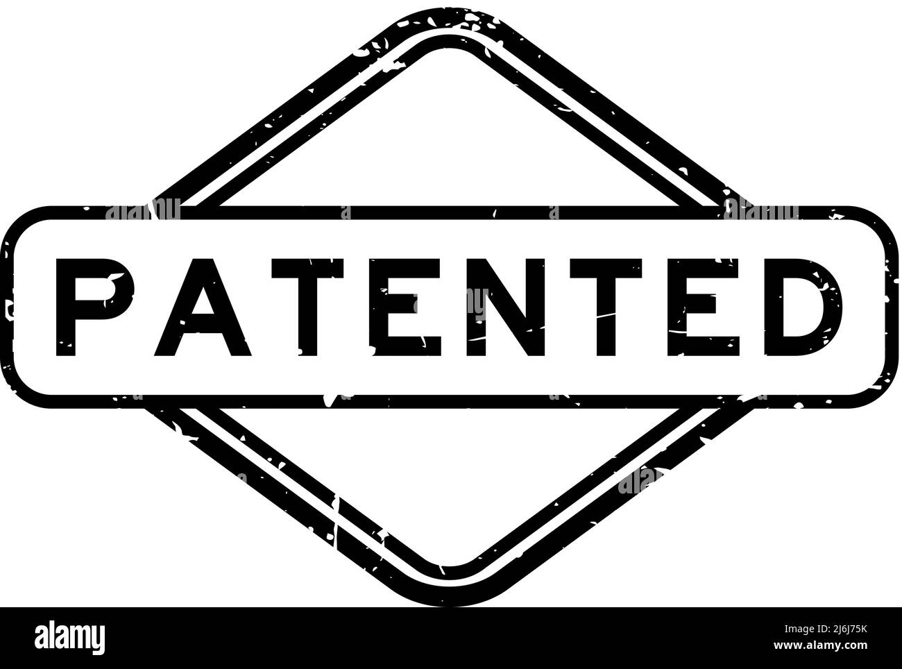 Grunge black patented word rubber seal stamp on white background Stock ...
