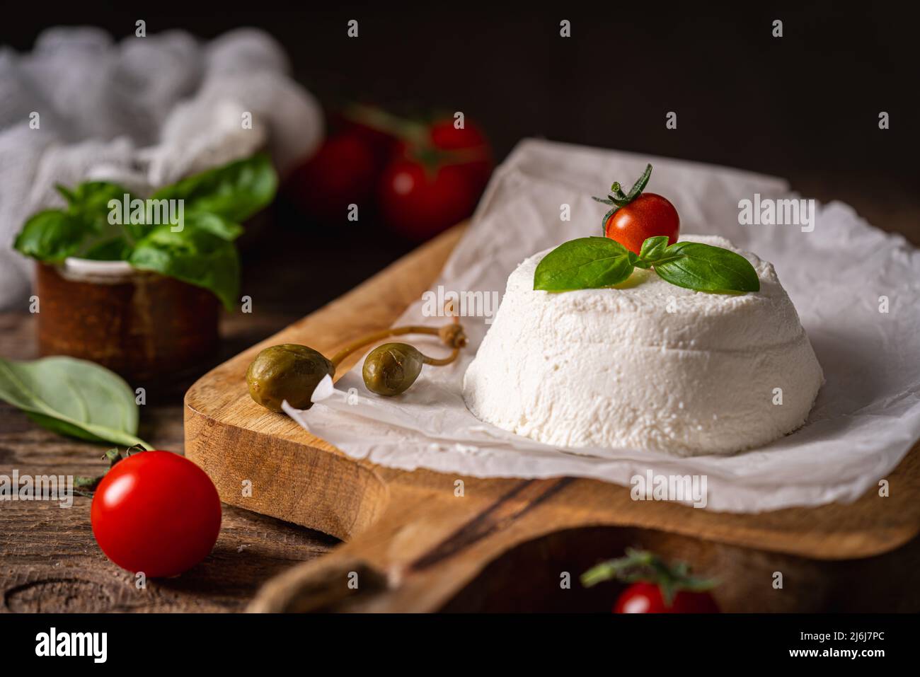 Homemade Italian ricotta cheese Stock Photo - Alamy