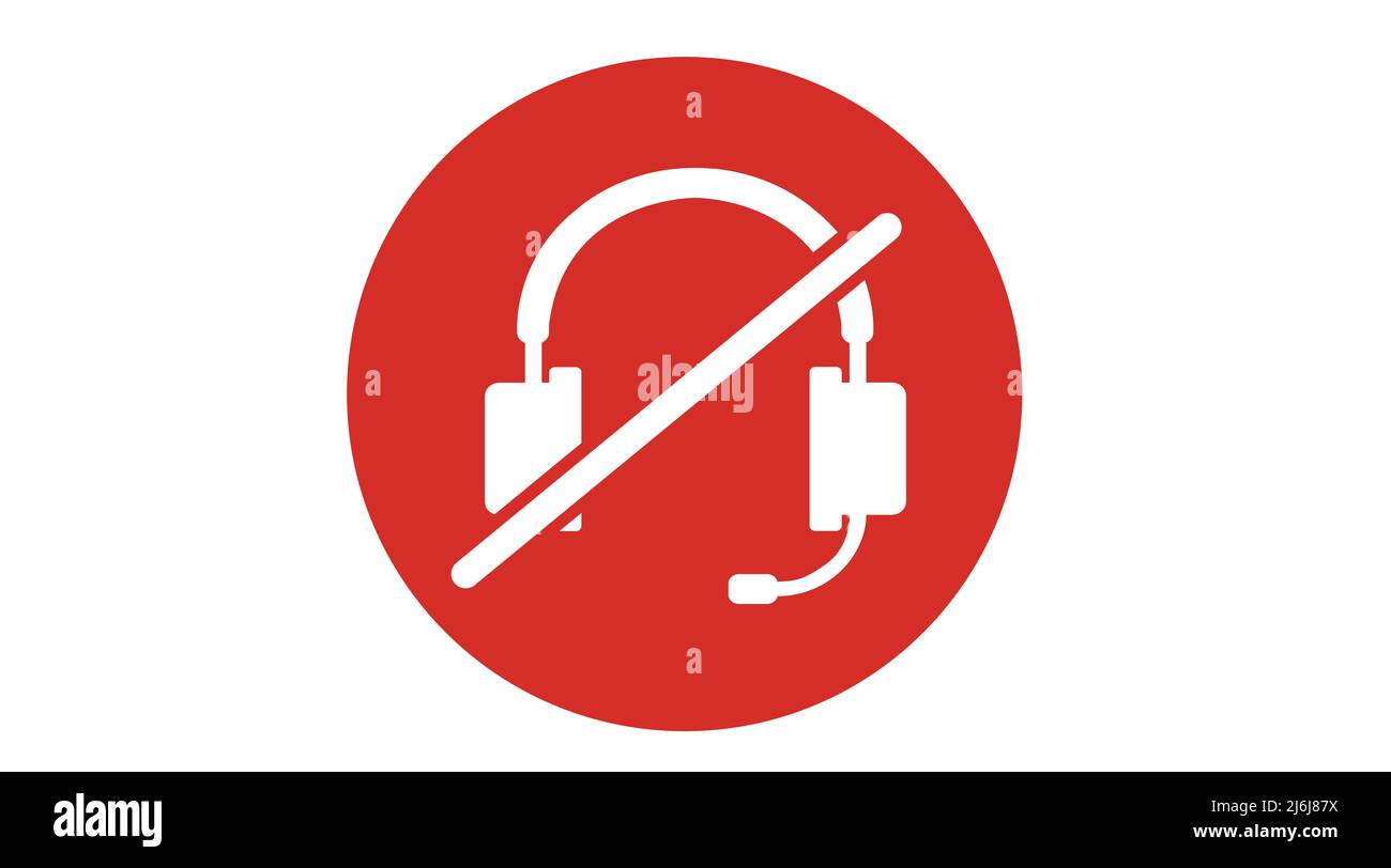 Forbidden Headphones Sign. Vector isolated editable flat illustration ...
