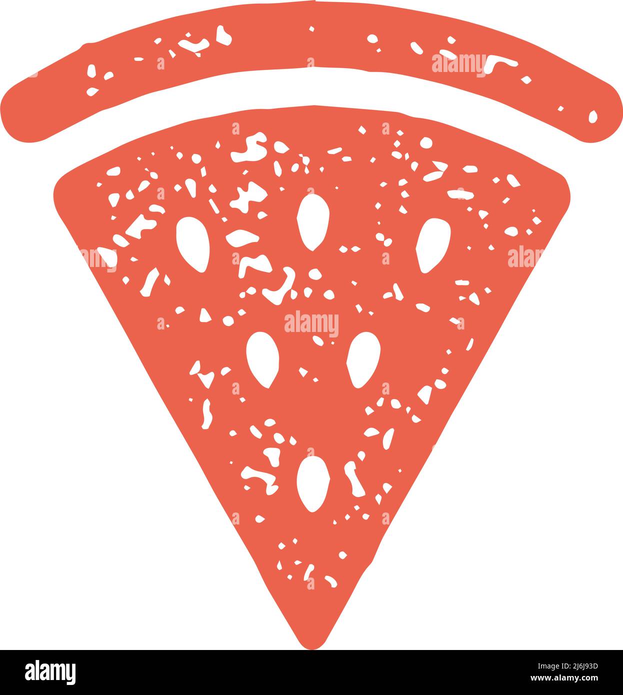 Red triangle watermelon slice with seeds and peel hand drawn minimalist ...