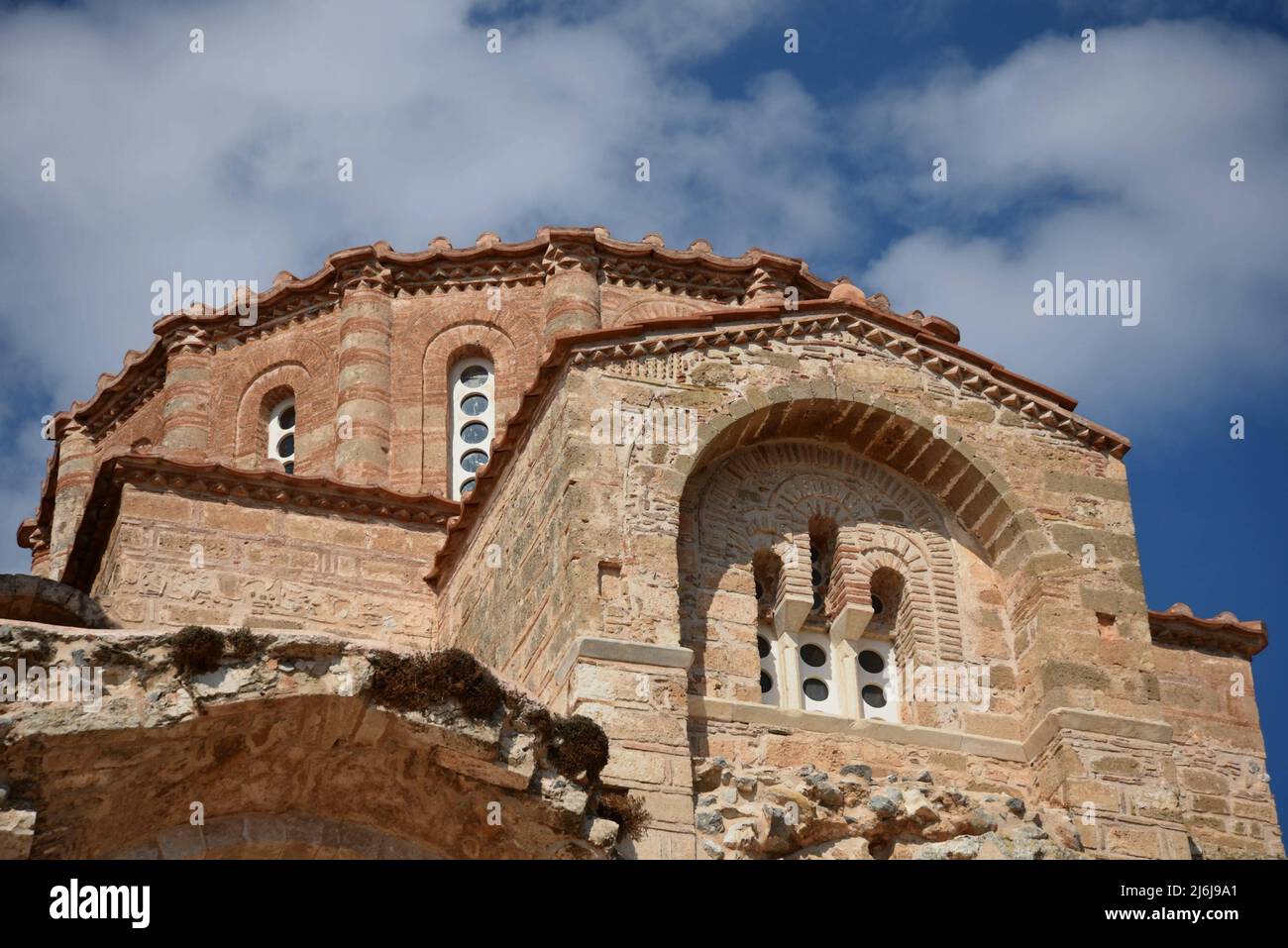 Landscape with scenic exterior view of Aghia Sophia a 12th century ...