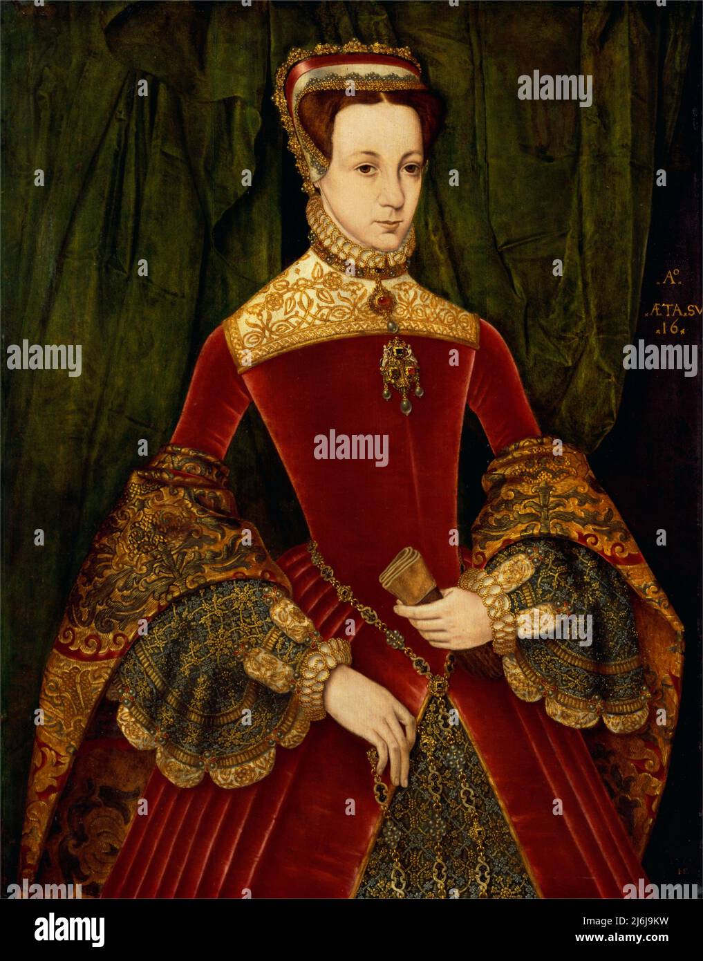 Portrait of Mary Fitzalan, Duchess of Norfolk. Hans Eworth. 1565 Stock ...