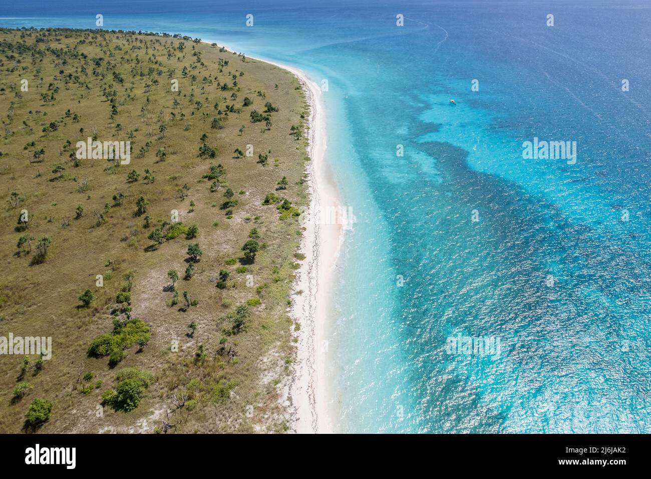 Aerial shot of a small uninhabited Doo Island near Rote Ndao, East Nusa ...