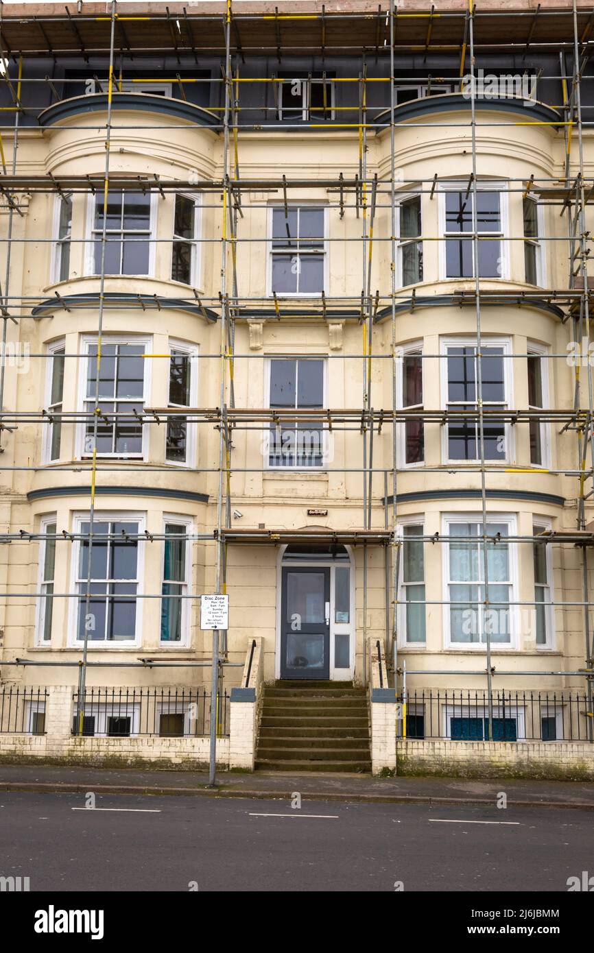Seafront building with scaffolding in Scarborough, Yorkshire, UK 2022 ...