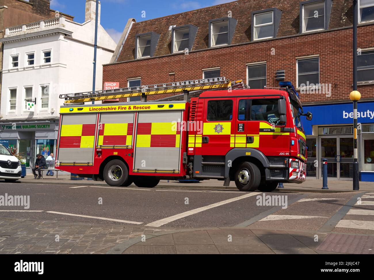 Fire engine parked on scene hi-res stock photography and images - Alamy