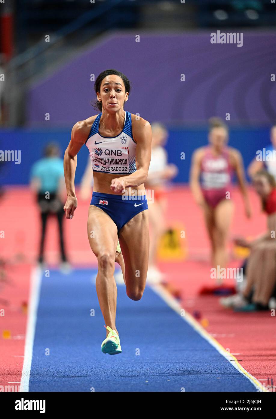 Katarina Johnson-Thompson participating in the Belgrade 2022 World ...