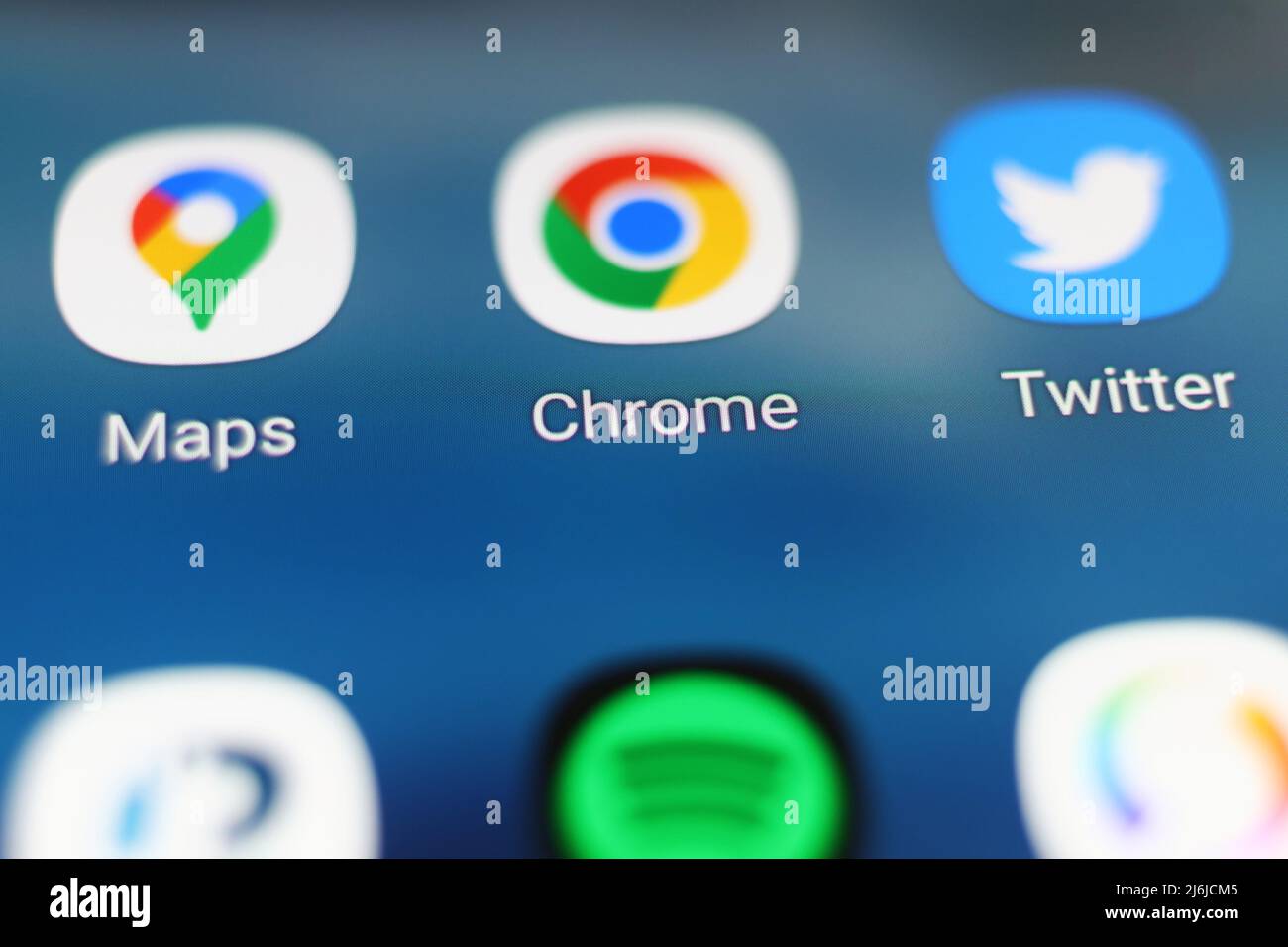 Different mobile applications in a mobile phone, here Google Maps ...