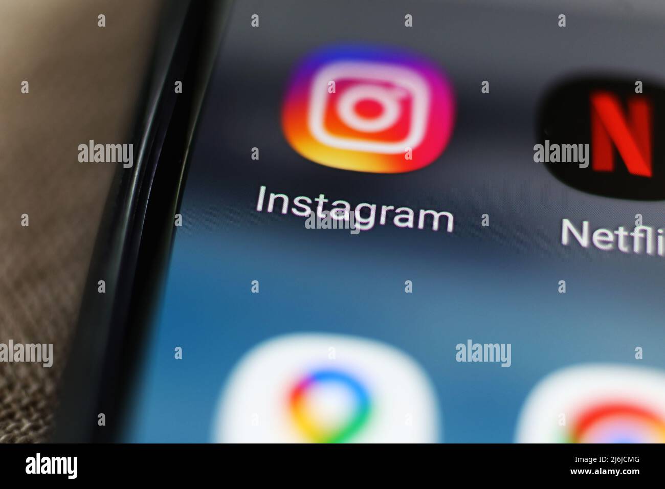 Different mobile applications in a mobile phone, here Instagram Stock ...