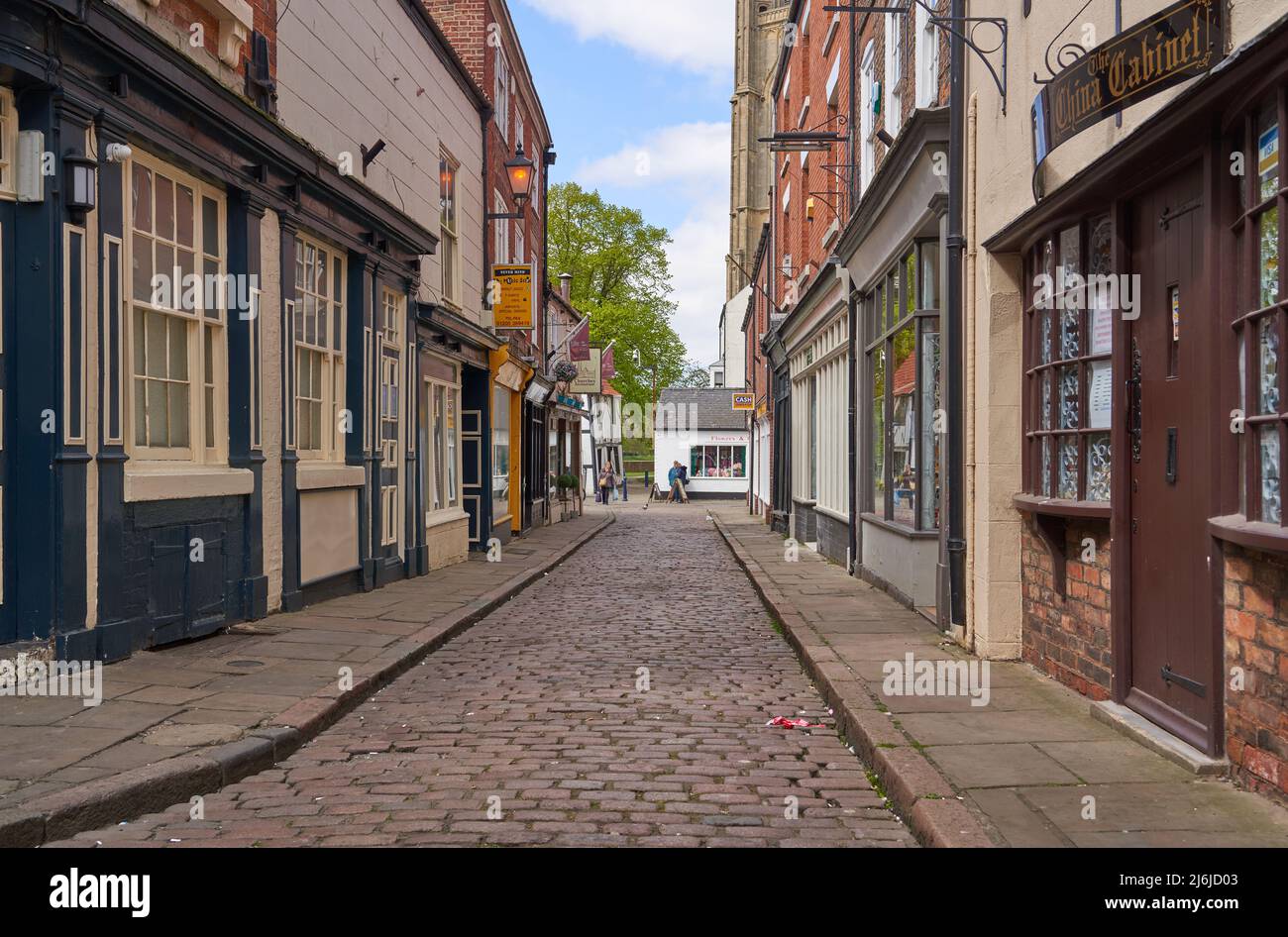 Deserted cobbled street in Boston, UK Stock Photo - Alamy